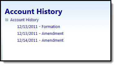 Account Holder Home > Account History