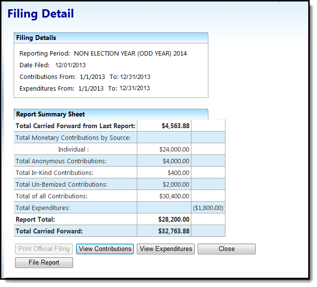 Account Holder Home > File Report